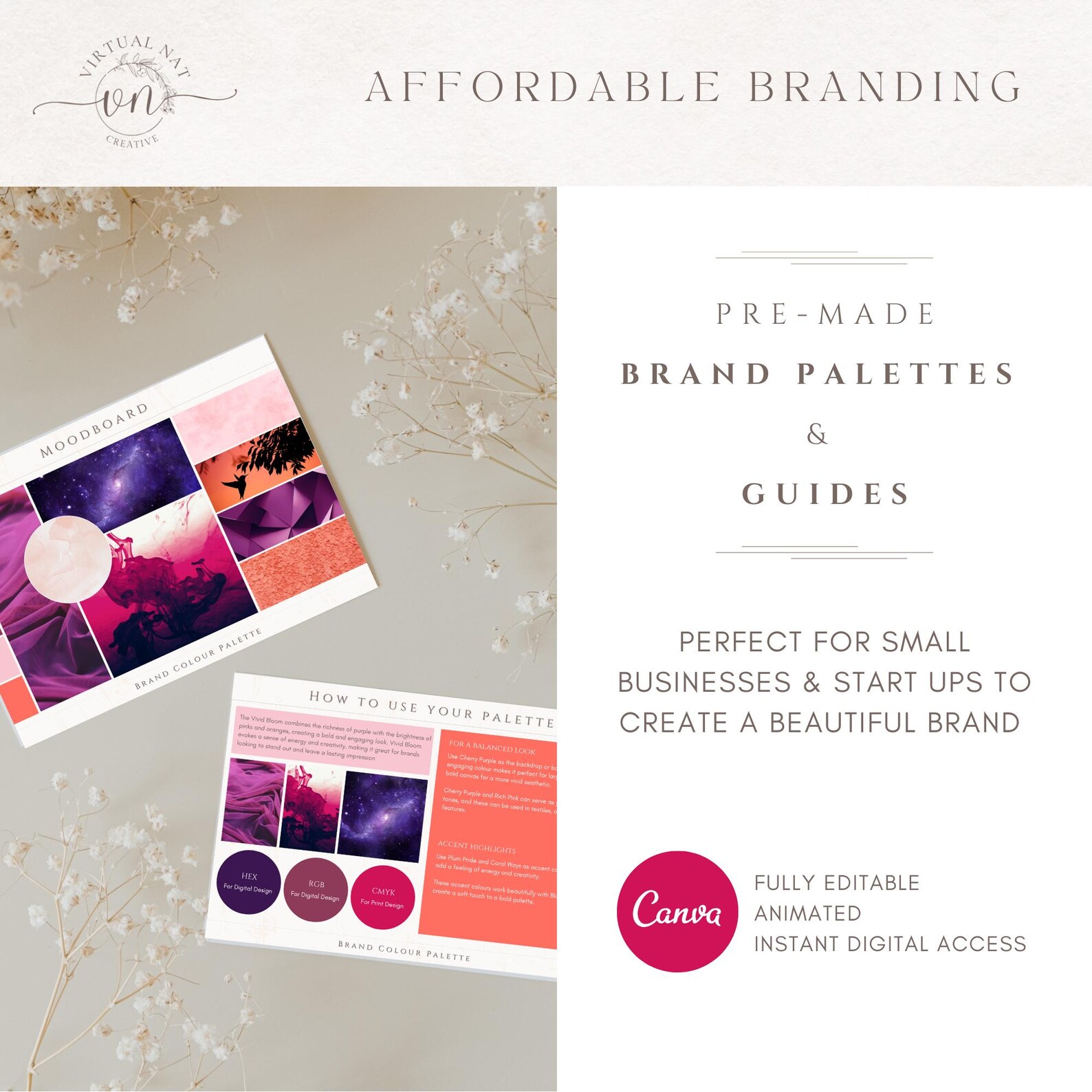 Brand Colour Palette in Vivid Bloom | Bold & Bright Brand Color Palette ...