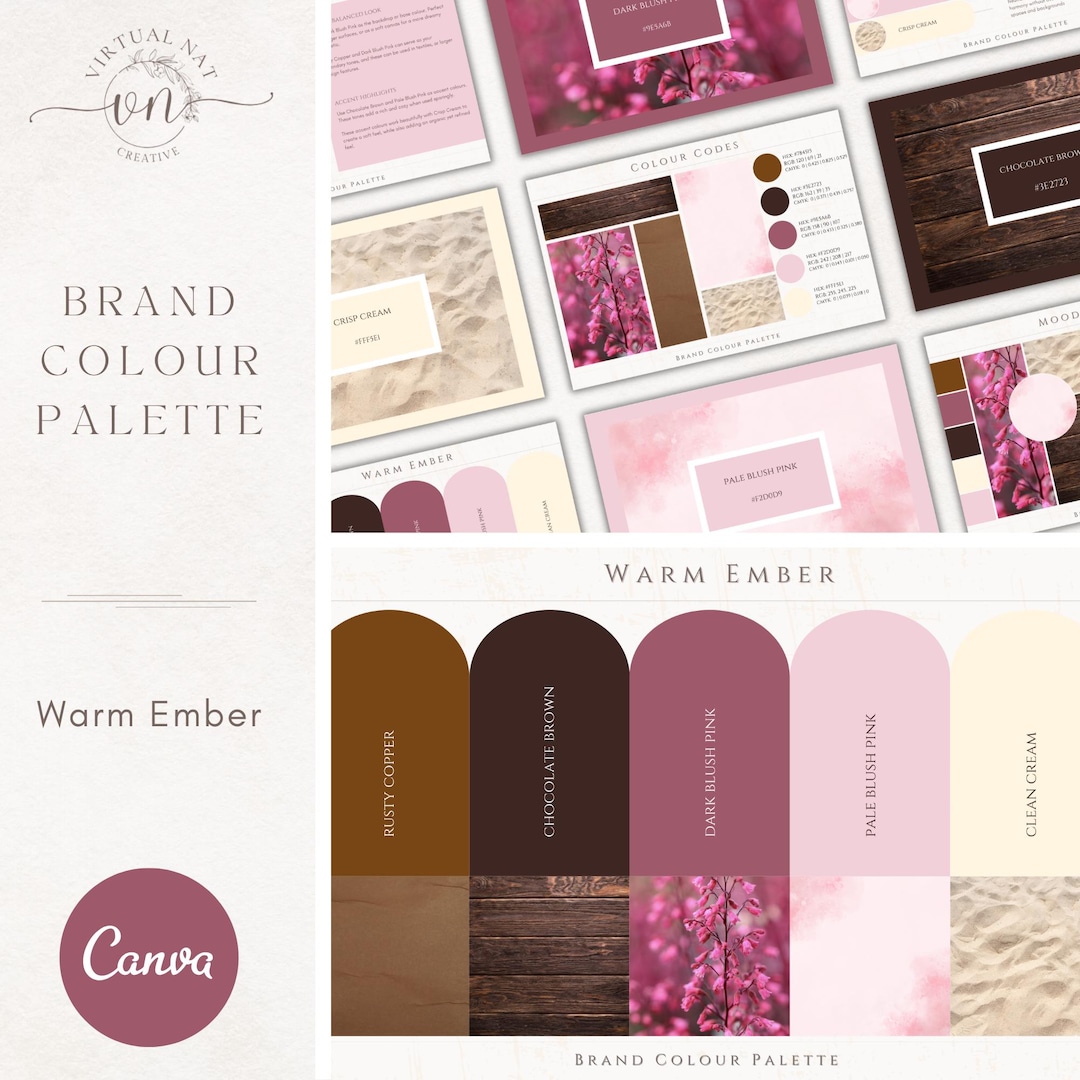 Brand Colour Palette in Warm Ember | Cosy Sunset Brand Color Palette ...