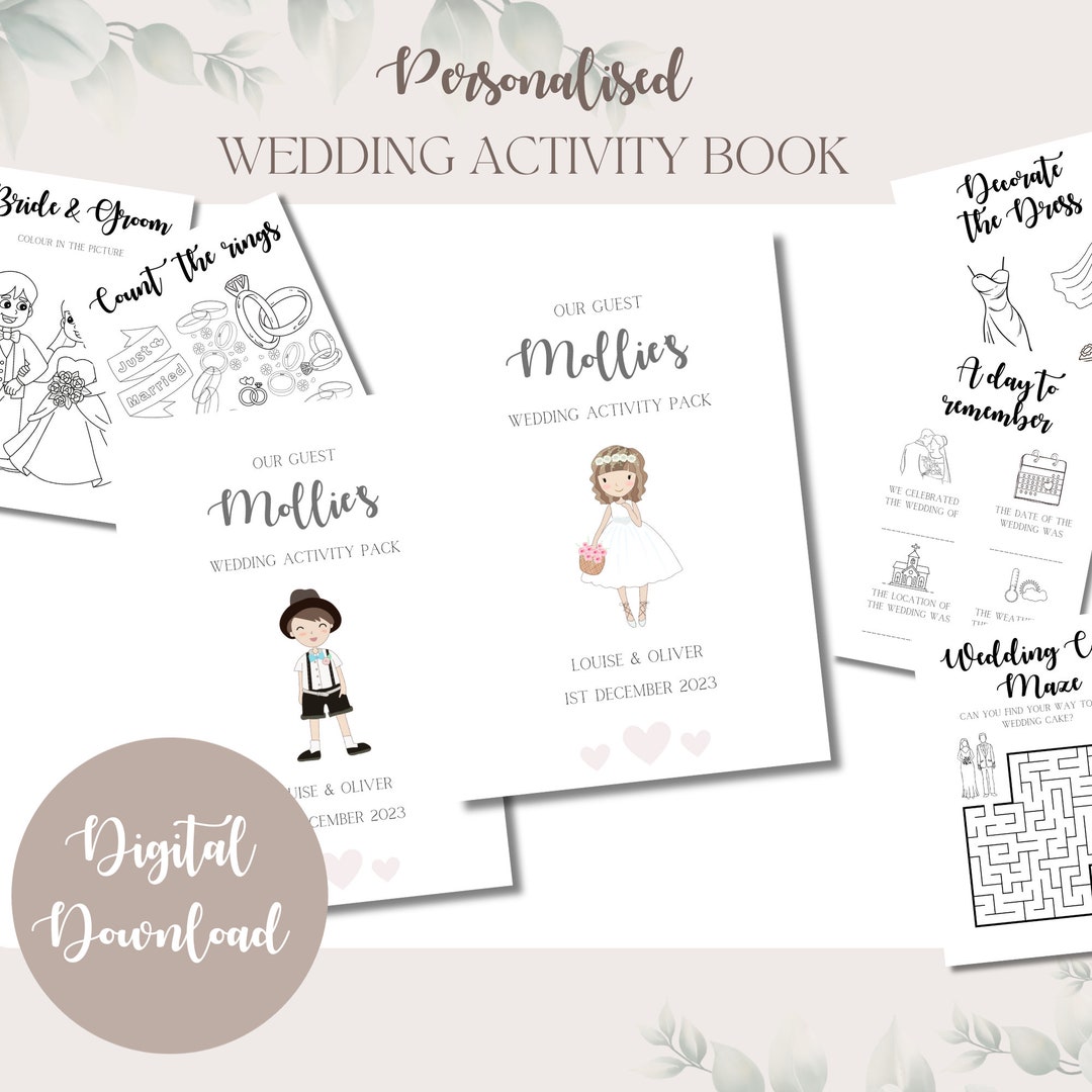 Childrens Wedding Activity Pack Personalised, Flower Girl Page Boy ...