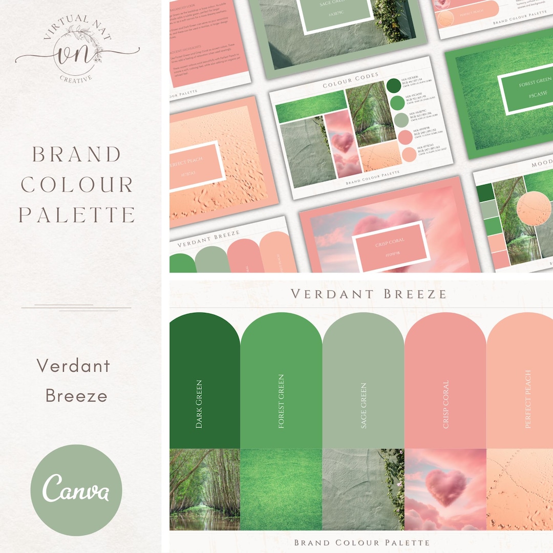 Brand Colour Palette in Verdant Breeze | Greenery Brand Color Palette ...
