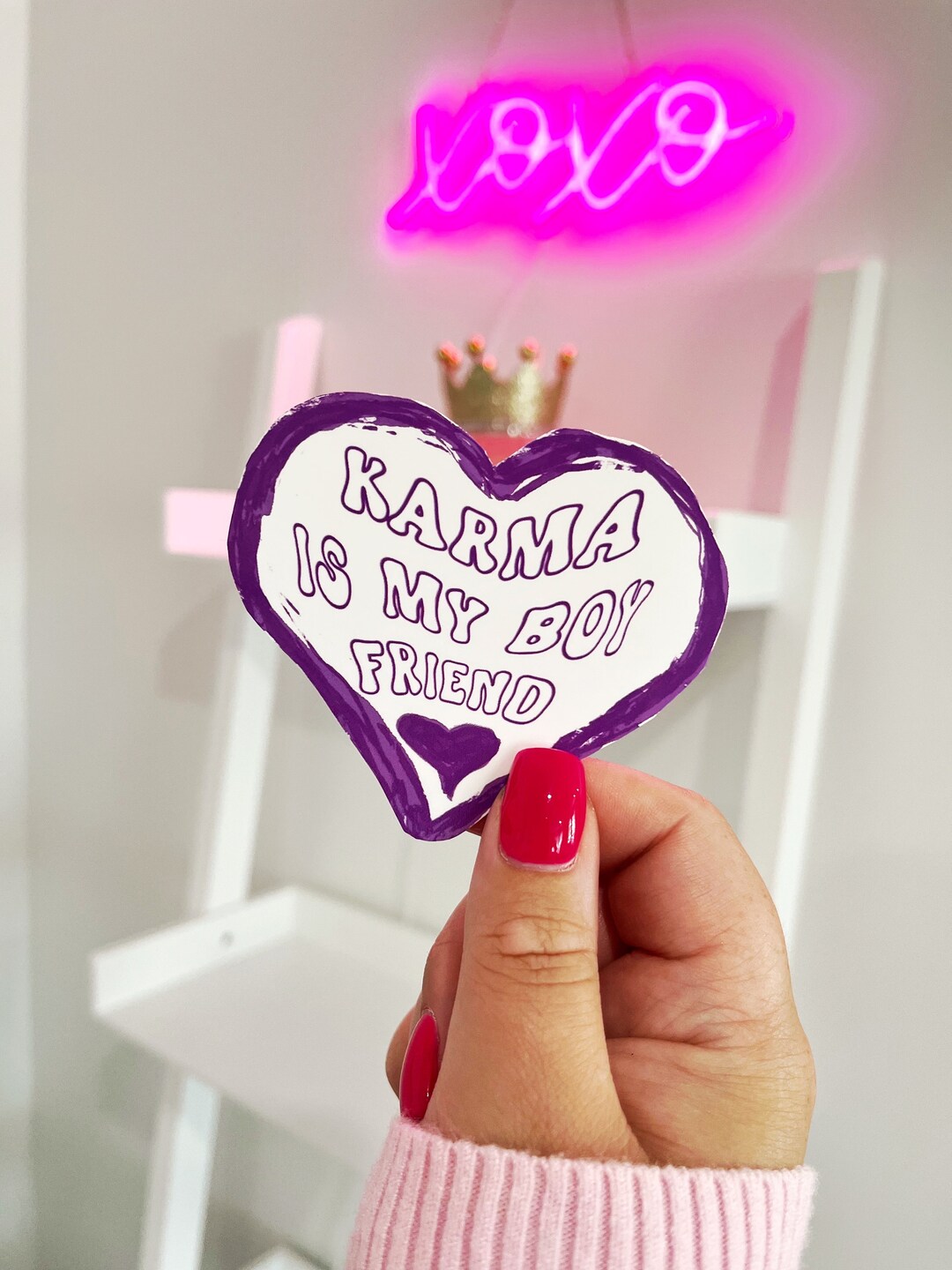 TAYLOR SWIFT STICKERS Karma is a My Boyfriend Lavender - Etsy
