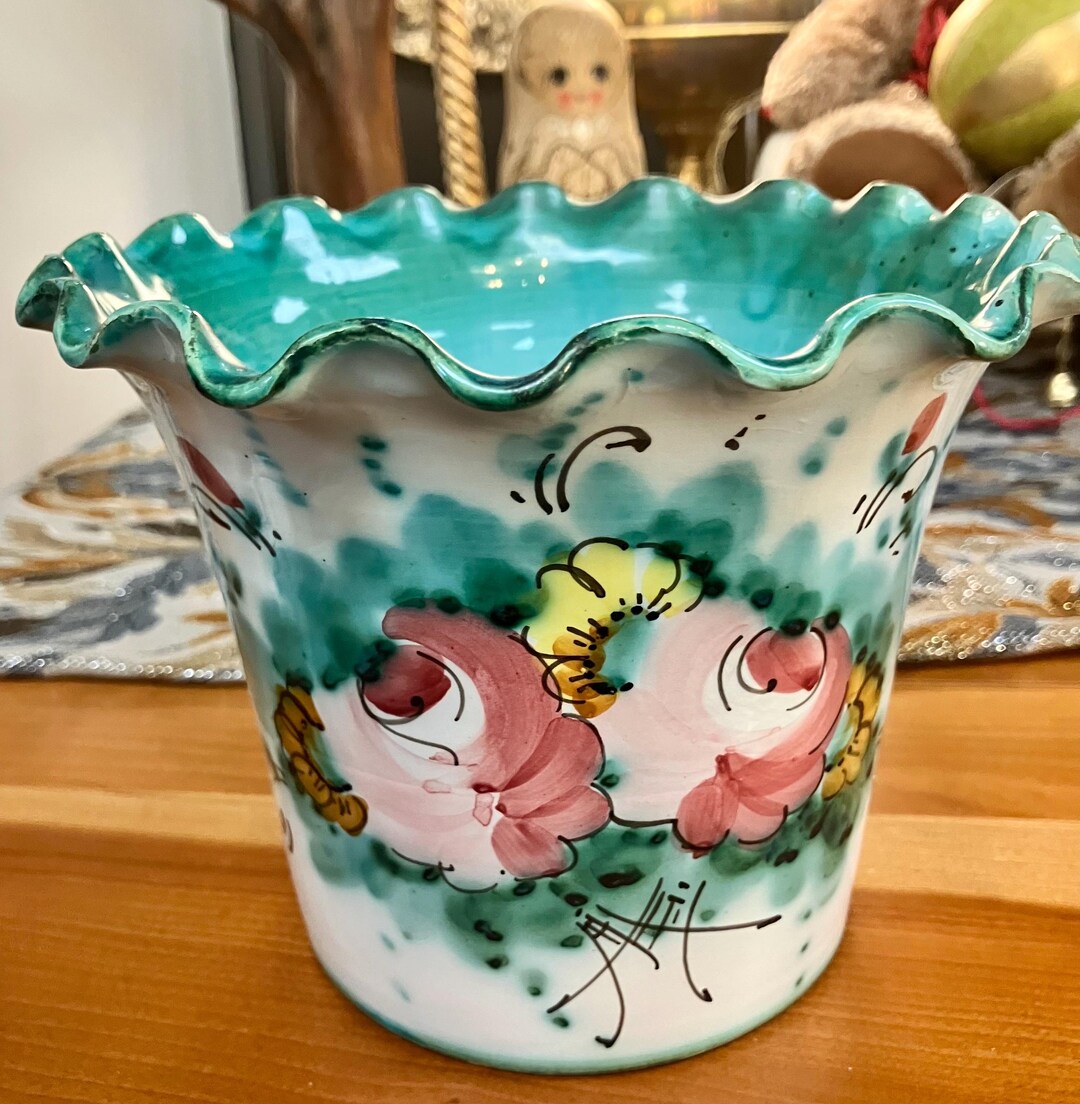 Hand-painted Italian Pottery Planter - Etsy