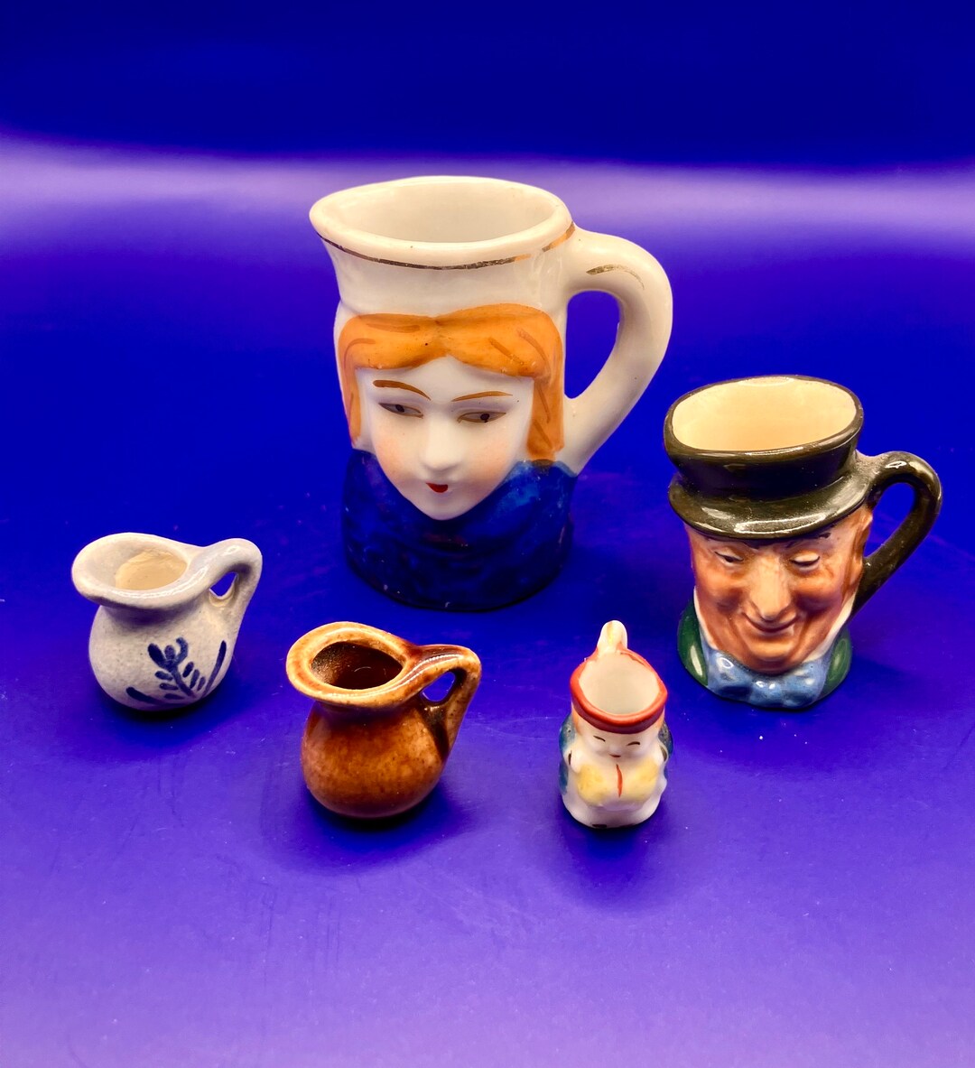 Set of 5 Porcelain Miniature Jugs - Etsy
