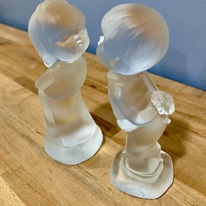 Frosted Fenton Glass Kissing Girl & Boy Figurines - Etsy