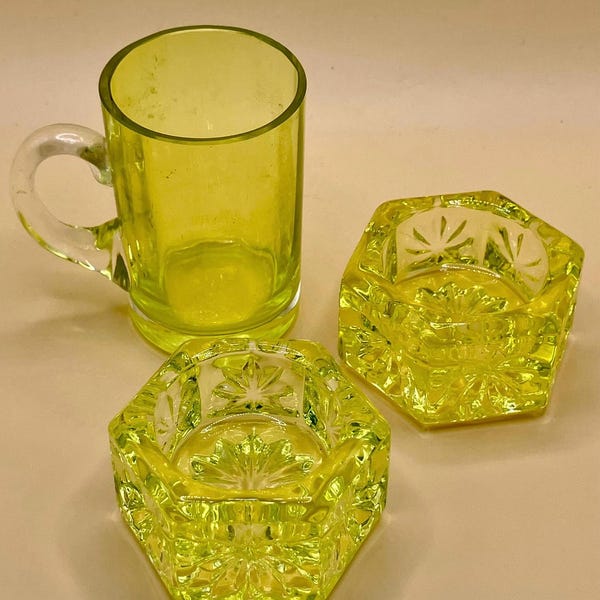 Yellow Vaseline Glass - Etsy