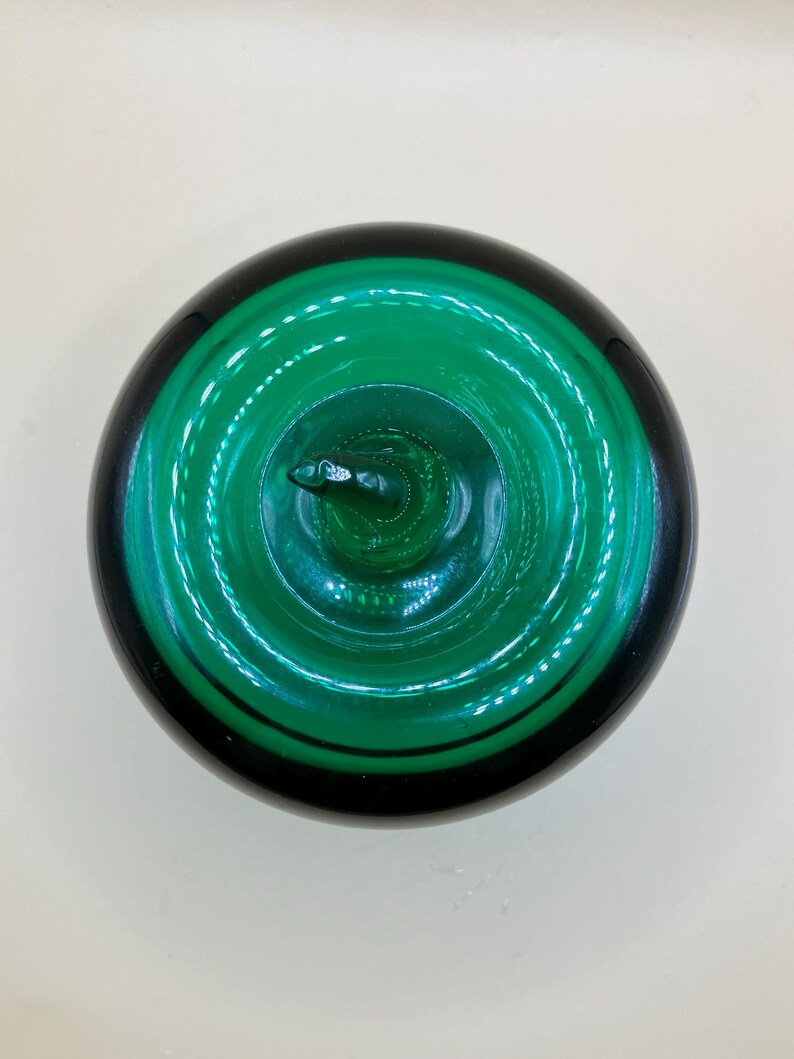 Glass Green Mid-century Apple Paperweight - Etsy