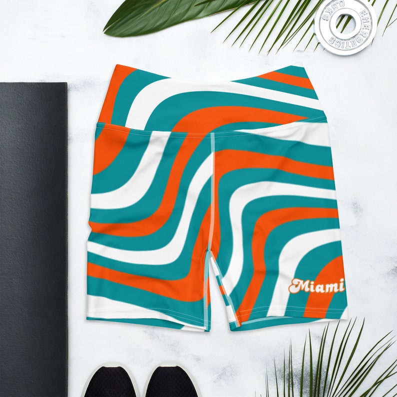 Miami Dolphins Swirl Print Bike Shorts - Etsy