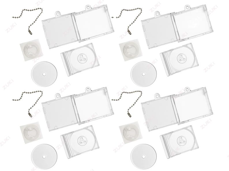 DIY Mini CD Keychain Kit With Clear Case, Chain NFC Tag – Customizable ...