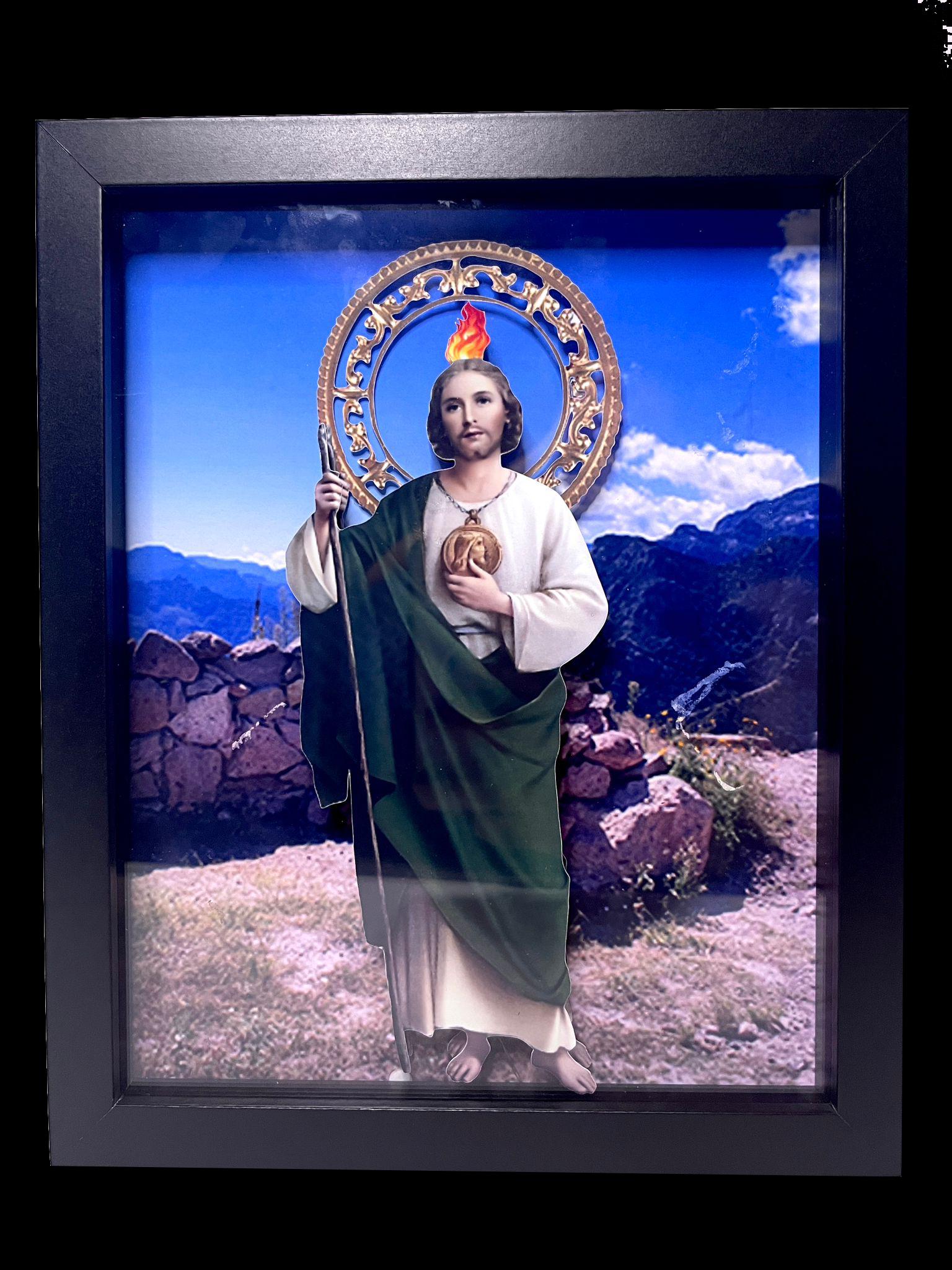 San Judas Tadeo Light Shadow Box, San Judas Tadeo Decorative Box With ...