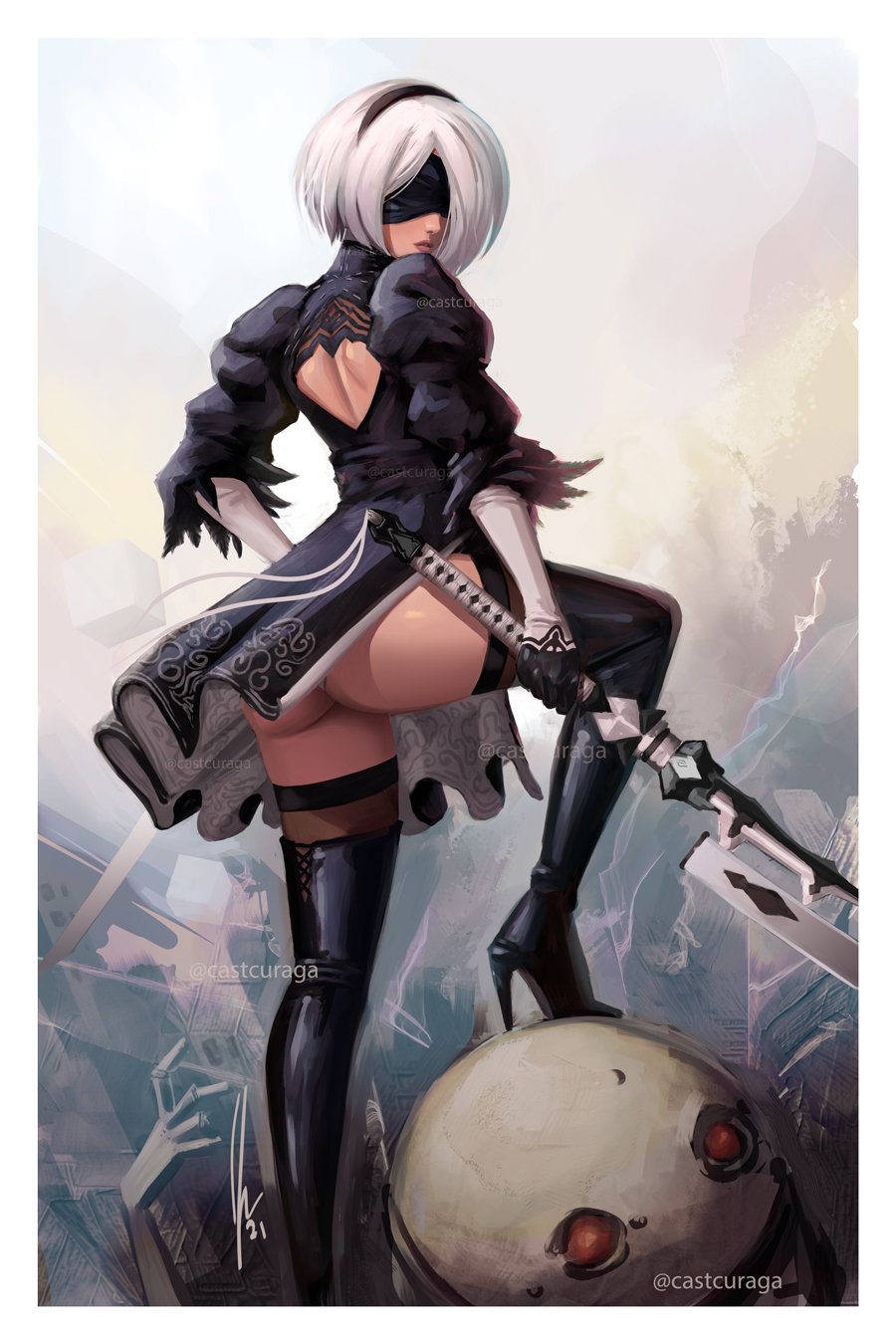 NieR Automata 2B Memories Of Pure Light Digital Art By Xiran Avalon ... NieR Automata 2B Memories Of Pure Light Digital Art By Xiran Avalon ...