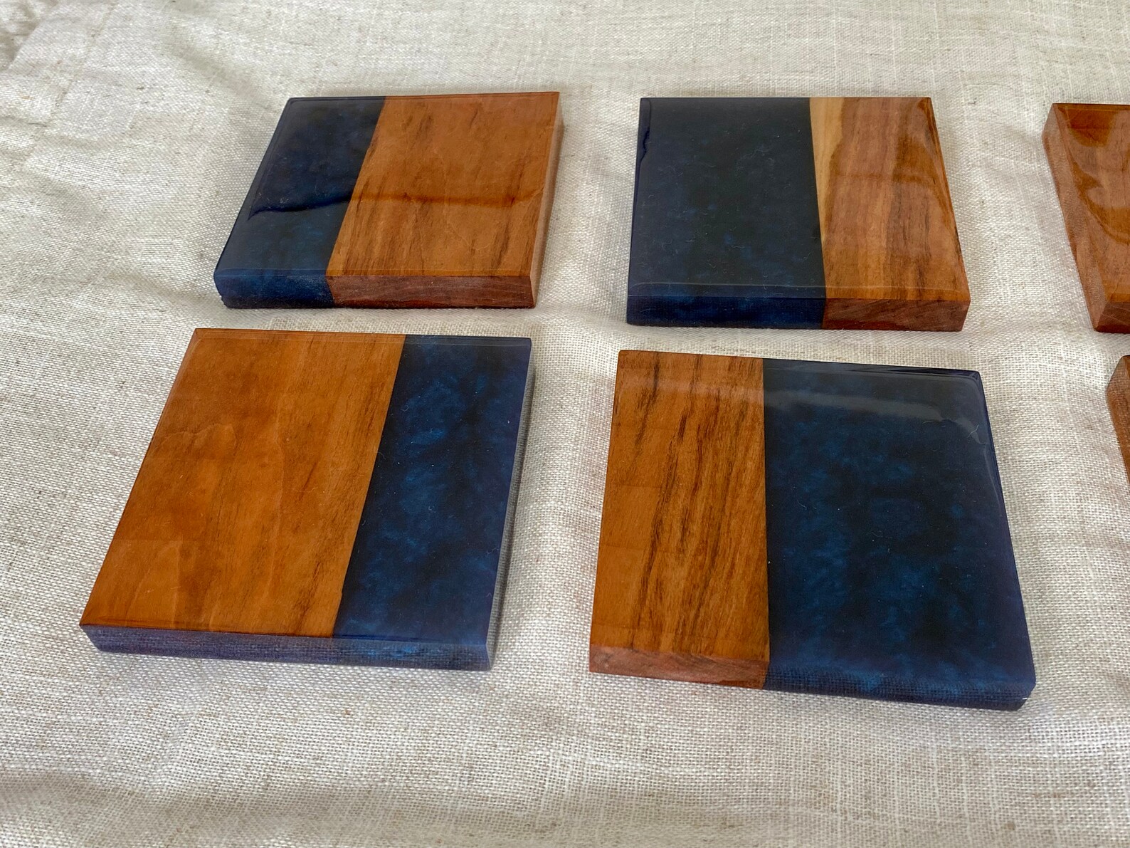 Cherry & Blue Resin Coaster(s) - Etsy