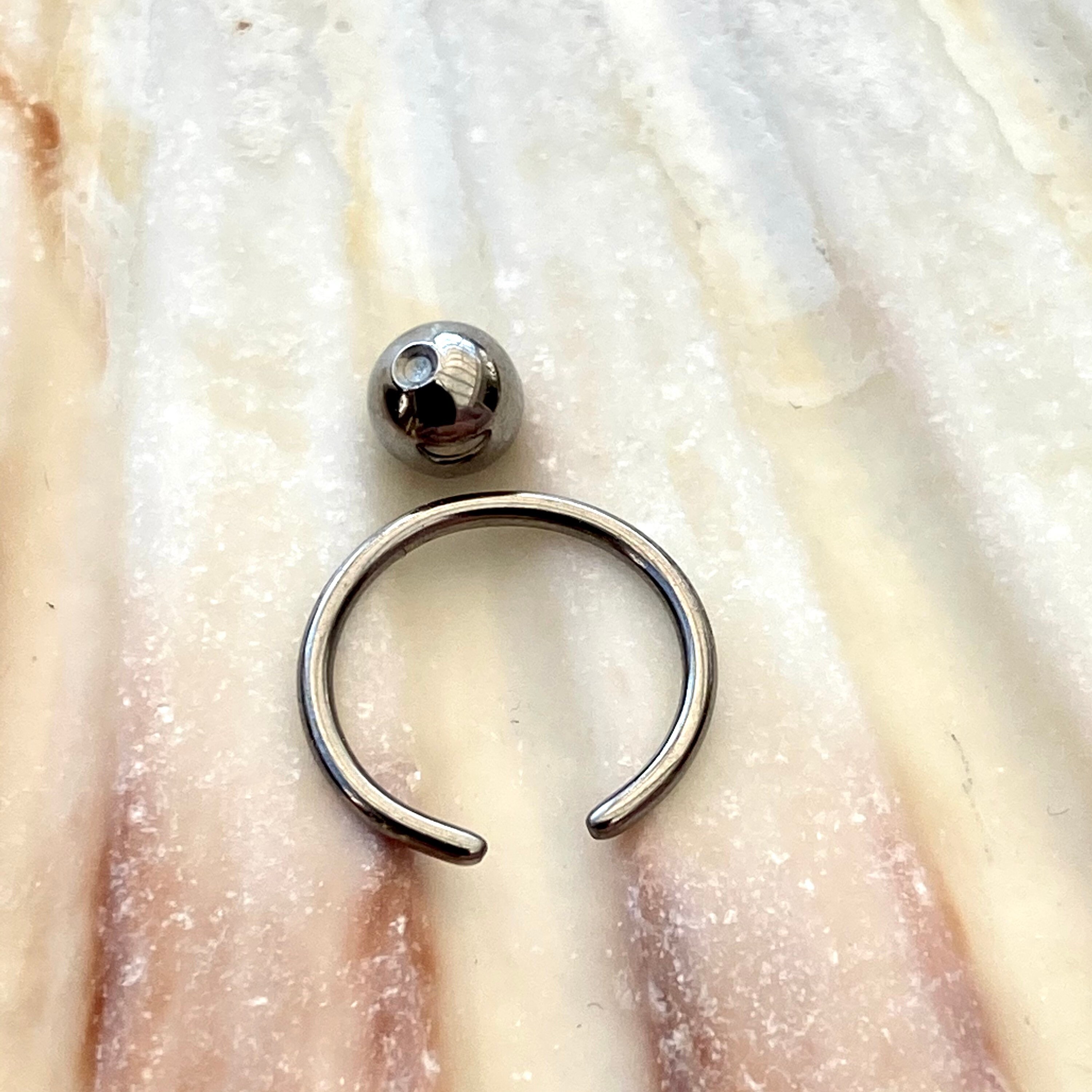 Medical Grade Titanium Ball Closed Ring Hoop Earring for Conch - Etsy