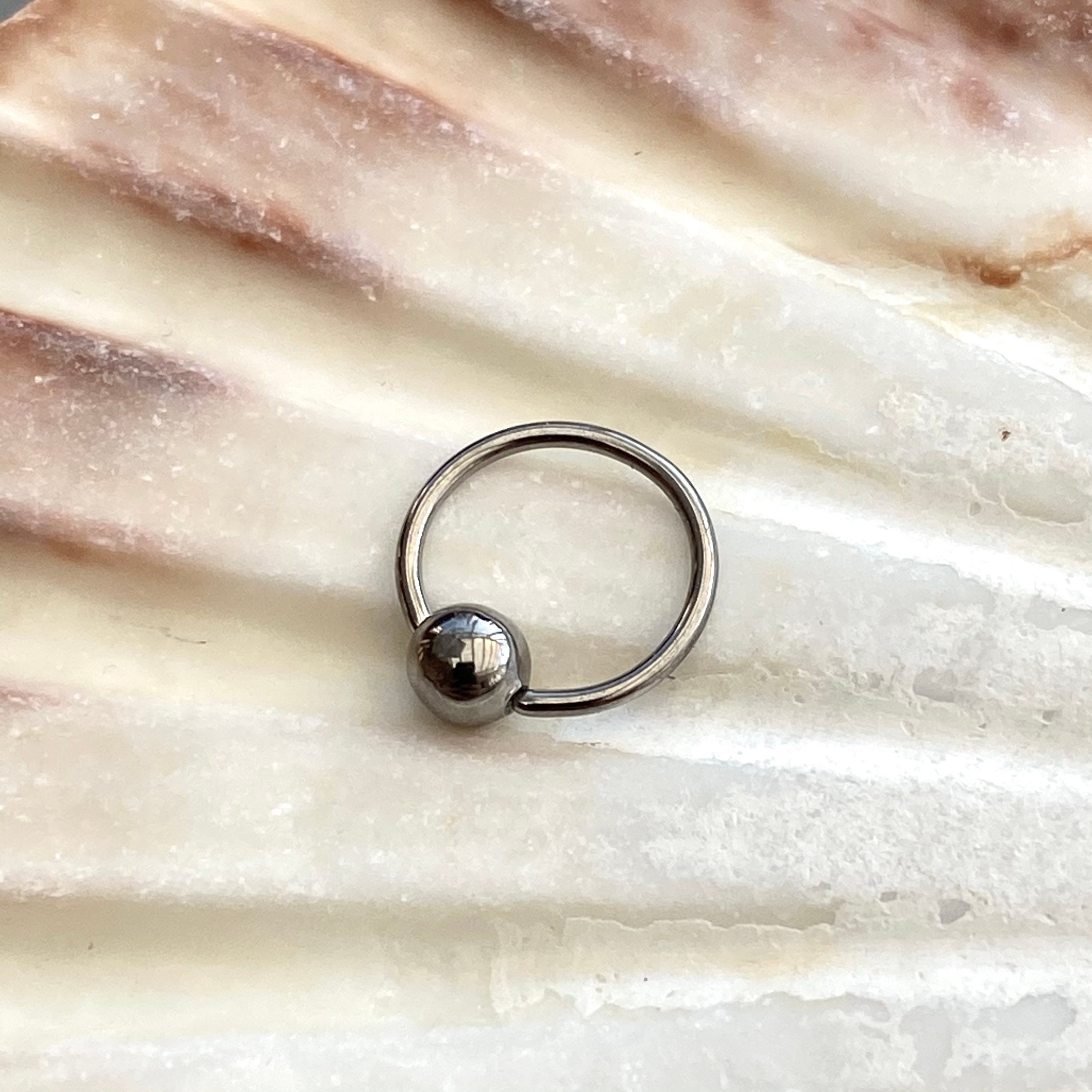 Medical Grade Titanium Ball Closed Ring Hoop Earring for Conch - Etsy