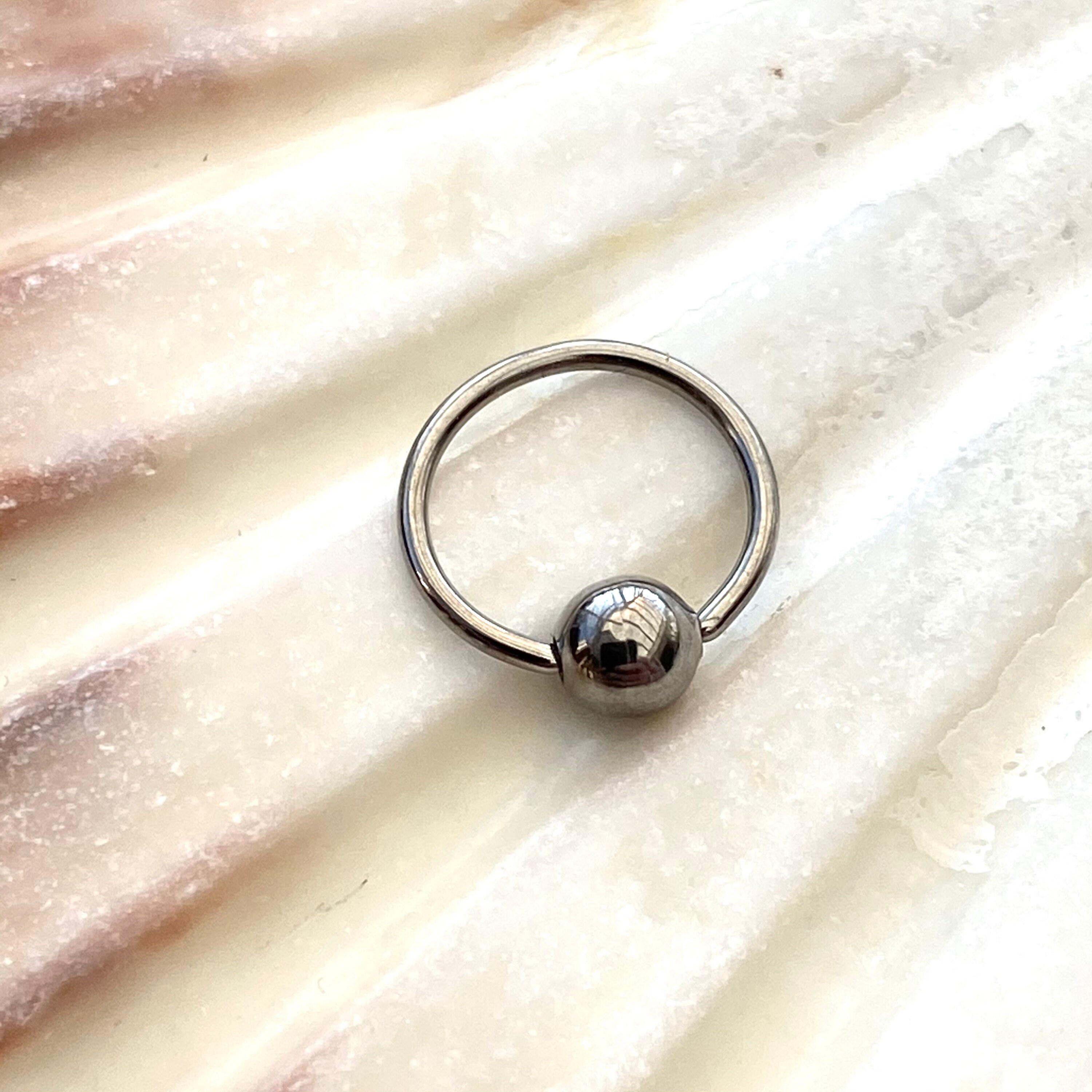 Medical Grade Titanium Ball Closed Ring Hoop Earring for Conch - Etsy UK