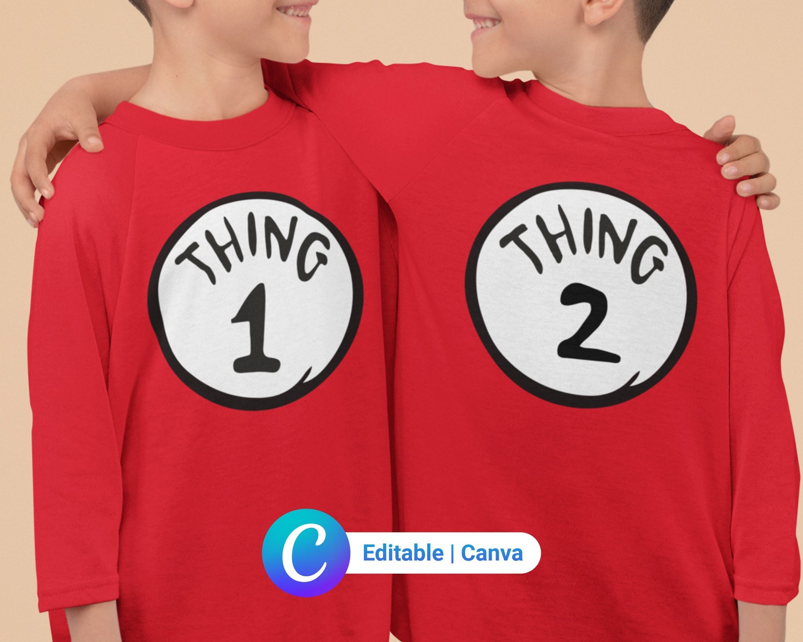 Thing 1 Thing 2 Svg Png Eps Pdf, Editable in Canva, Printable, Instant ...