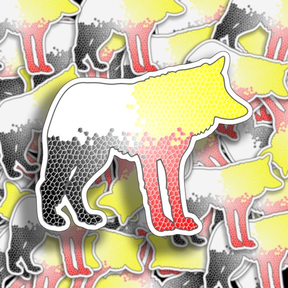 Native American four Directions Wolf Sticker | Etsy