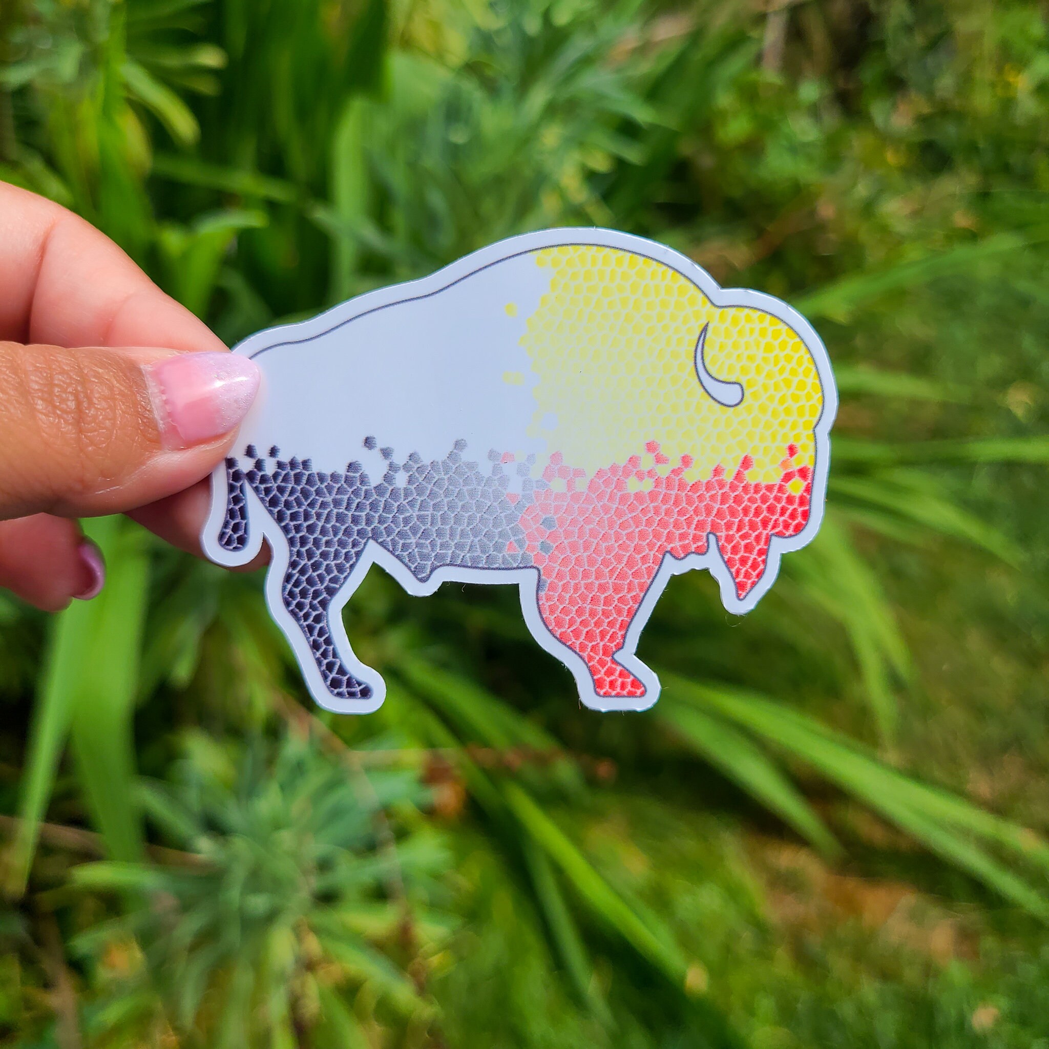 Native American four Directions Buffalo Sticker Medicine Wheel Sticker ...