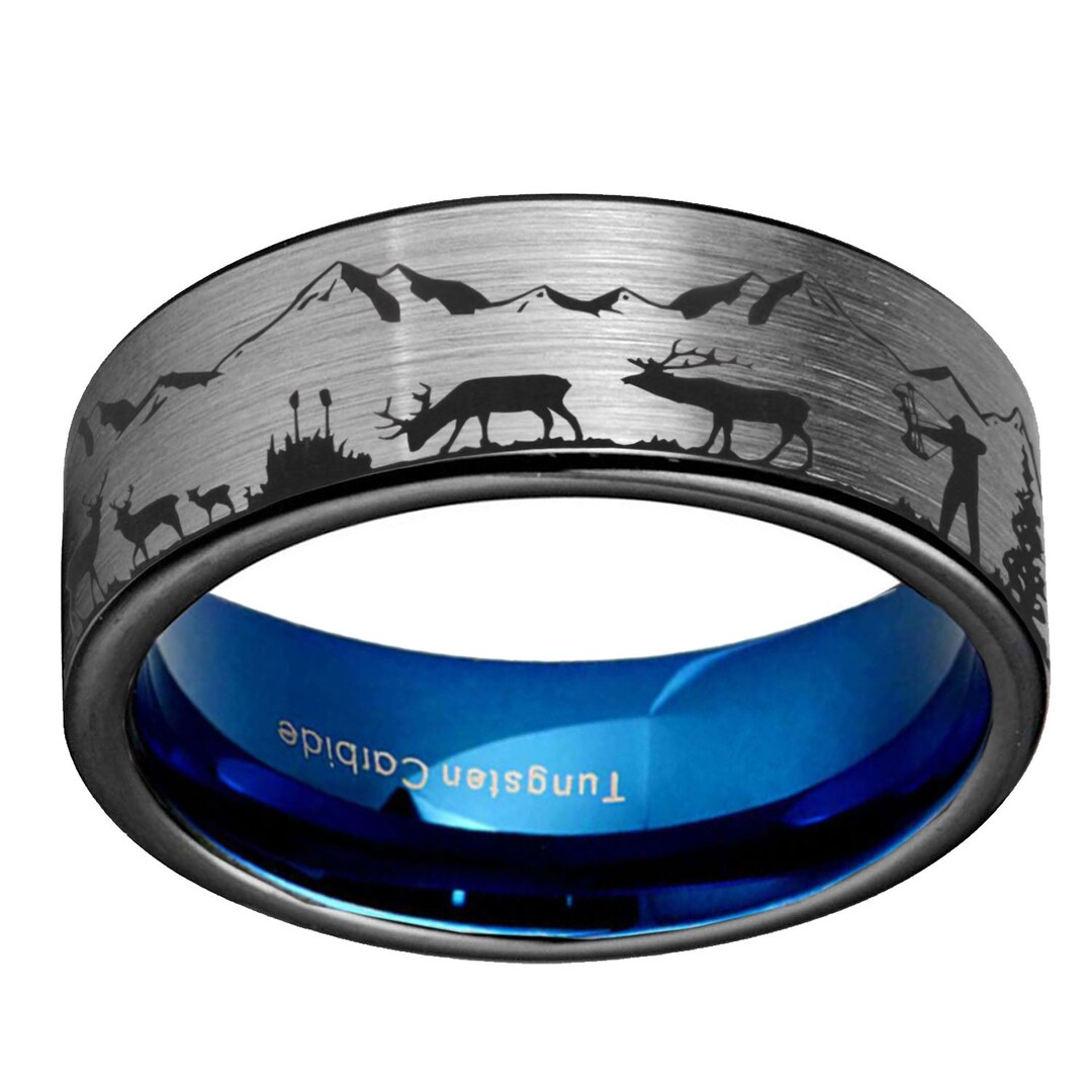 8mm Tungsten Bow Hunting Tungsten Antler Deer ELK Ring Flat - Etsy