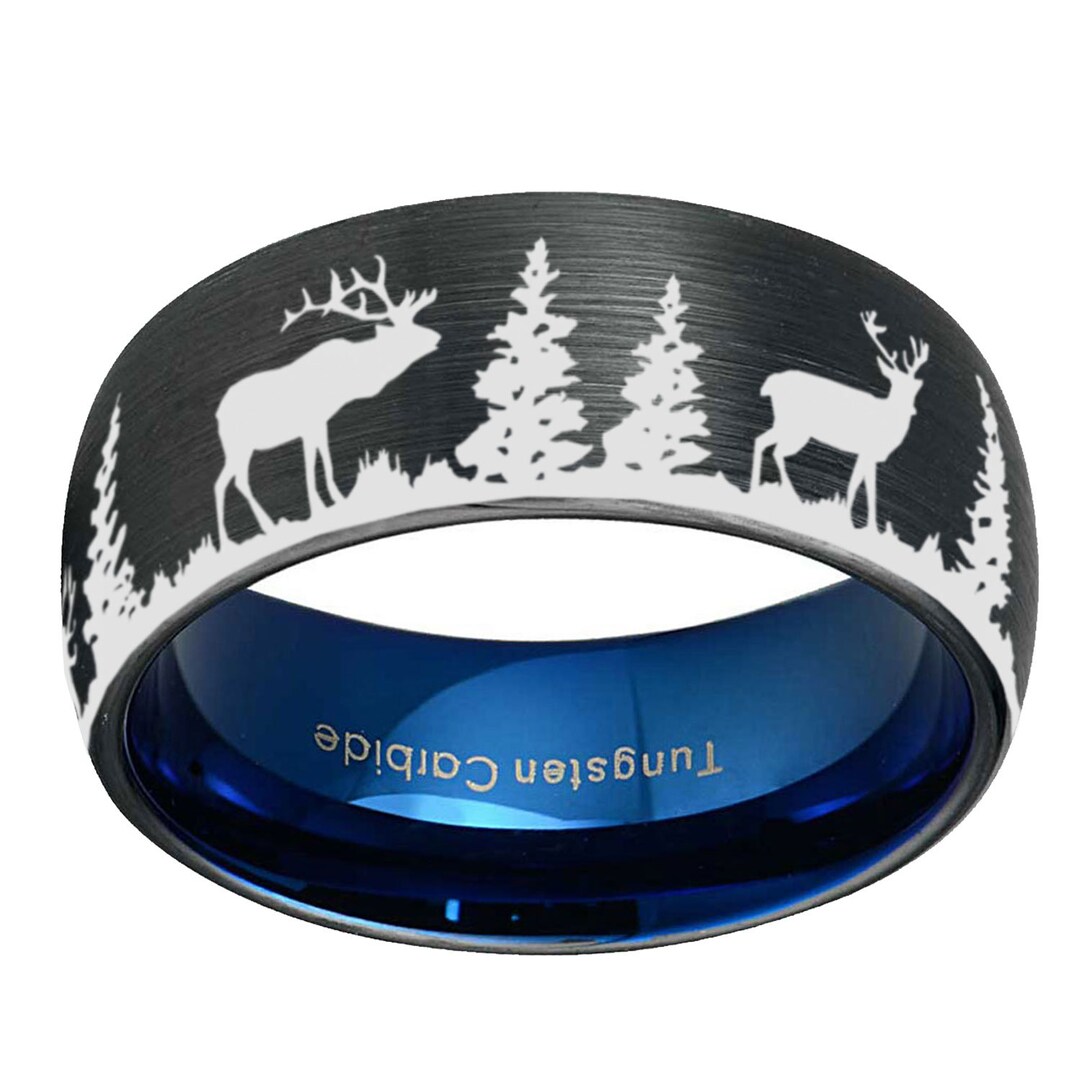 ELK Antler Ring, Deer Antler Mens Wedding Band, Moose Wedding Ring ...