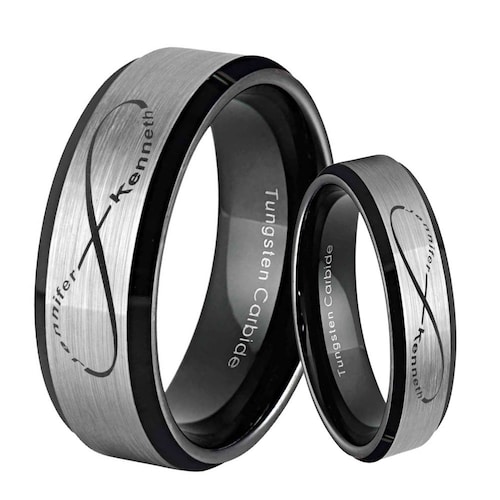 New Infinity His and Hers Set Titanium Wedding Rings: - Etsy