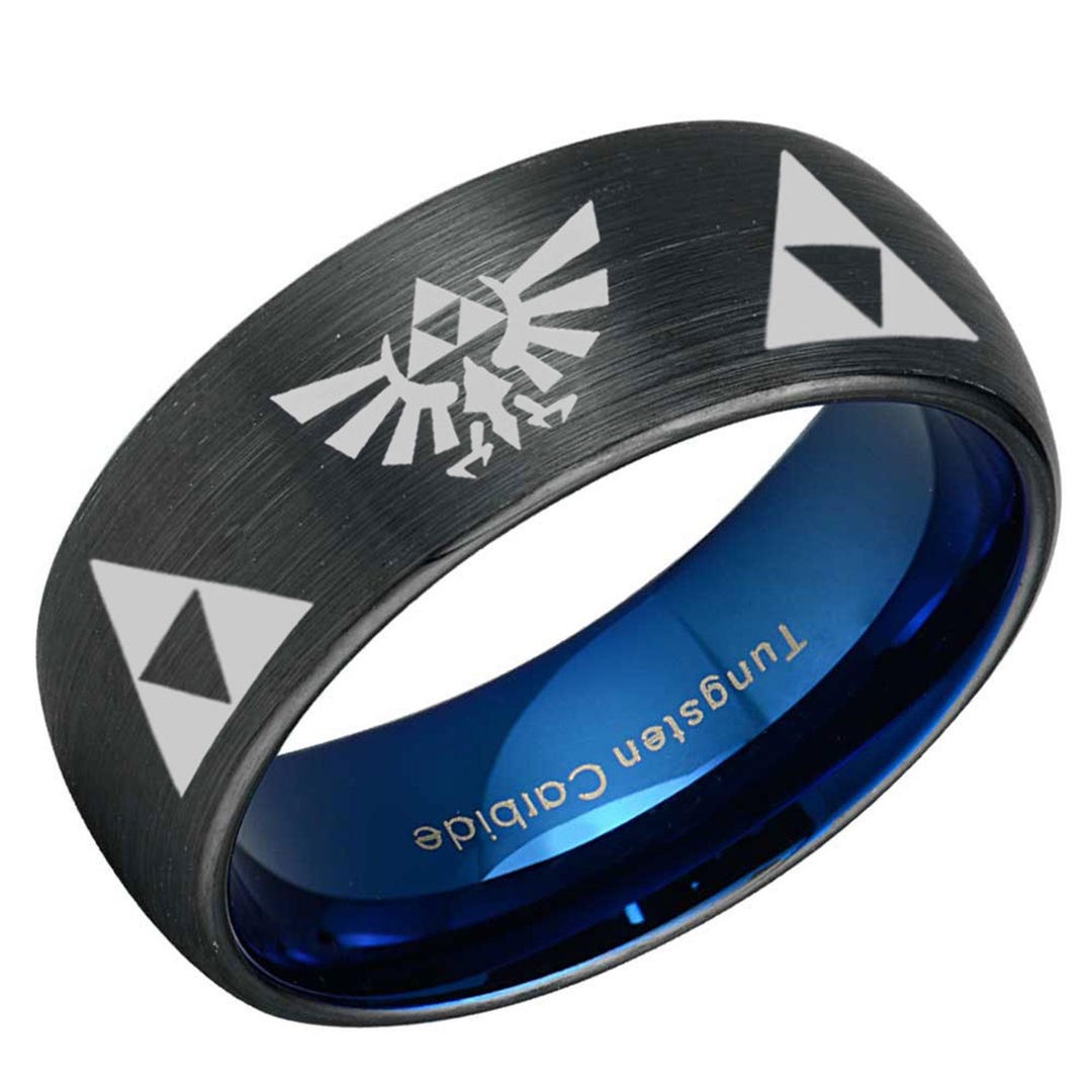 6, 8MM Zelda Triforce Ring, Tungsten Zelda Inspired Ring, His and Hers ...