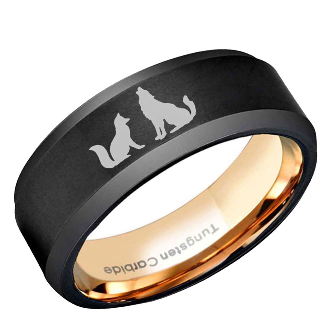 8mm Wolf Coyote Ring, Small Gift Ideas, Men Wedding Ring, Gifts for Him ...