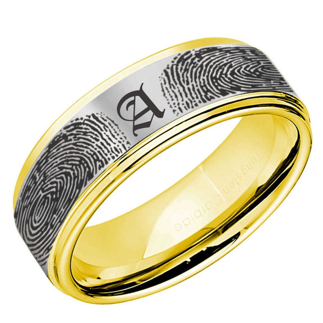 Custom Fingerprint Rings, You and Me Forever Thumbprint Ring, Male ...