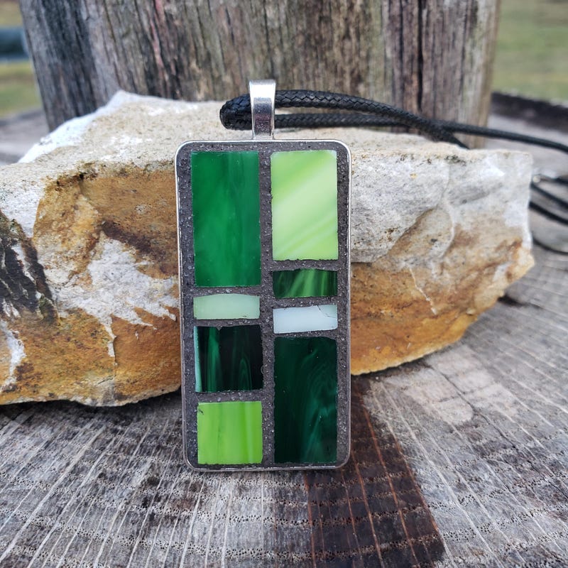 Stained Glass Pendant Necklace - Etsy