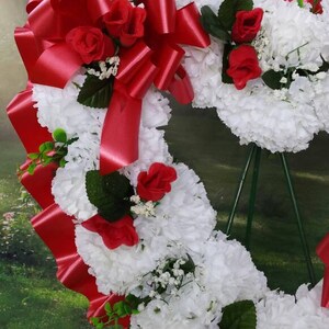 Open Heart Cemetery Wreath, Red White Wreath, Sympathy Wreath ...