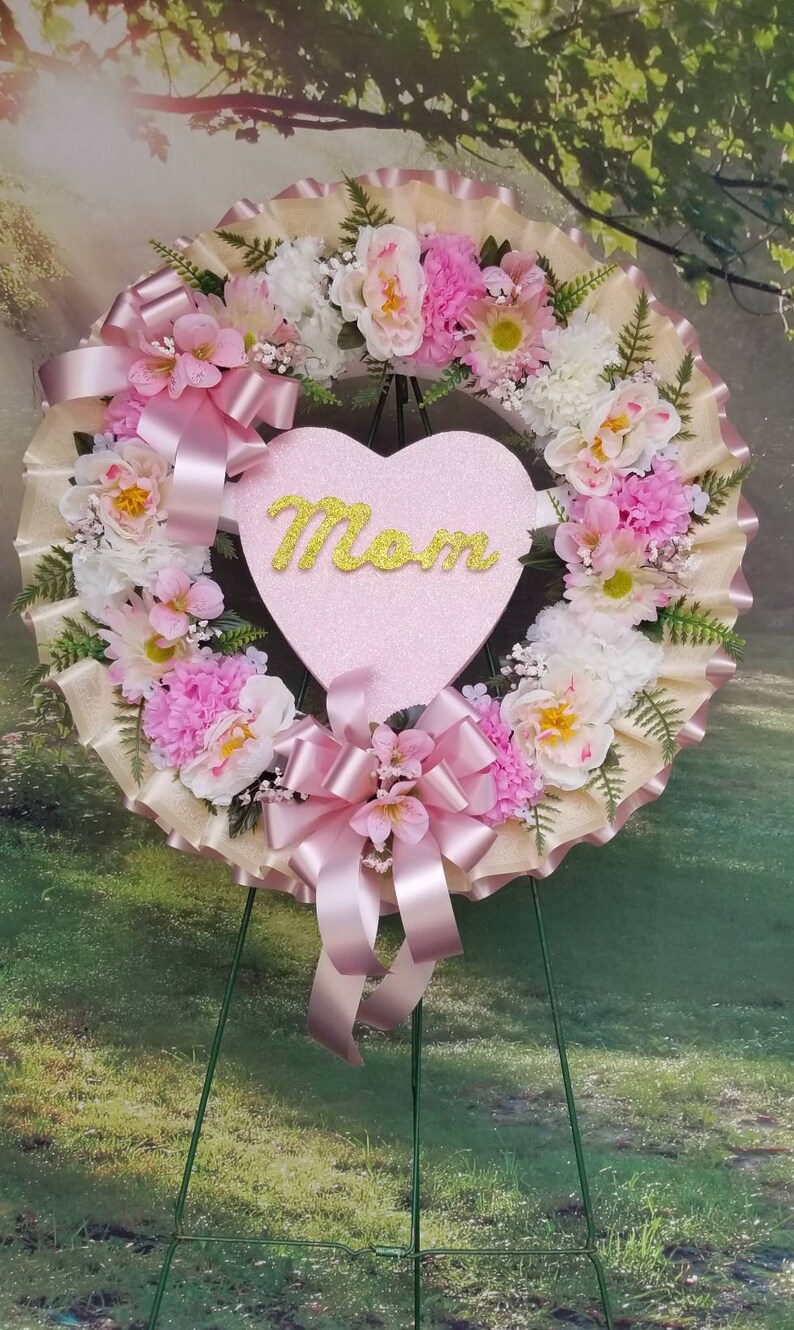 Cemetery Wreath Mom Wreath Pink Wreath Sympathy Wreath | Etsy Cemetery Wreath Mom Wreath Pink Wreath Sympathy Wreath | Etsy