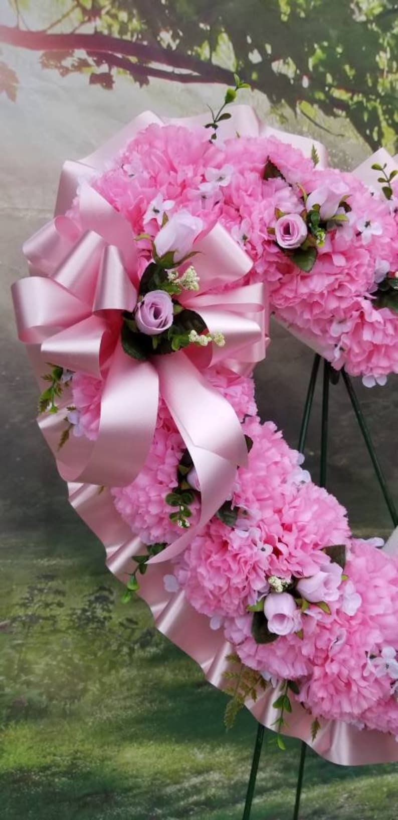 Open Heart Cemetery Wreath, Pink Wreath, Sympathy Wreath, Gravesite ...