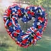 Open Heart Cemetery Wreath, Red White Blue, Sympathy Wreath, Gravesite ...