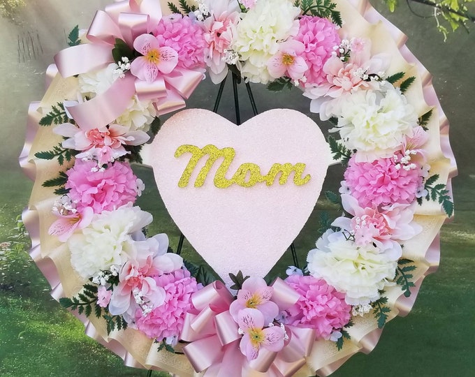 Cemetery Wreath Mom Wreath Pink Wreath Sympathy Wreath - Etsy Cemetery Wreath Mom Wreath Pink Wreath Sympathy Wreath - Etsy