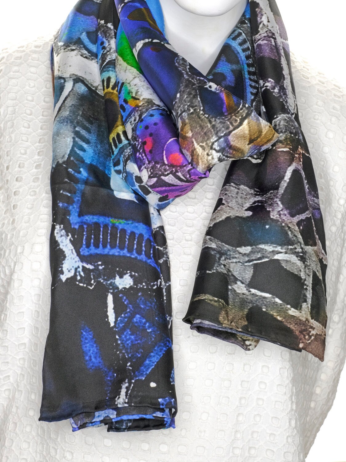 New! Silk Twill Scarf “gaudi Mosaic” - Etsy