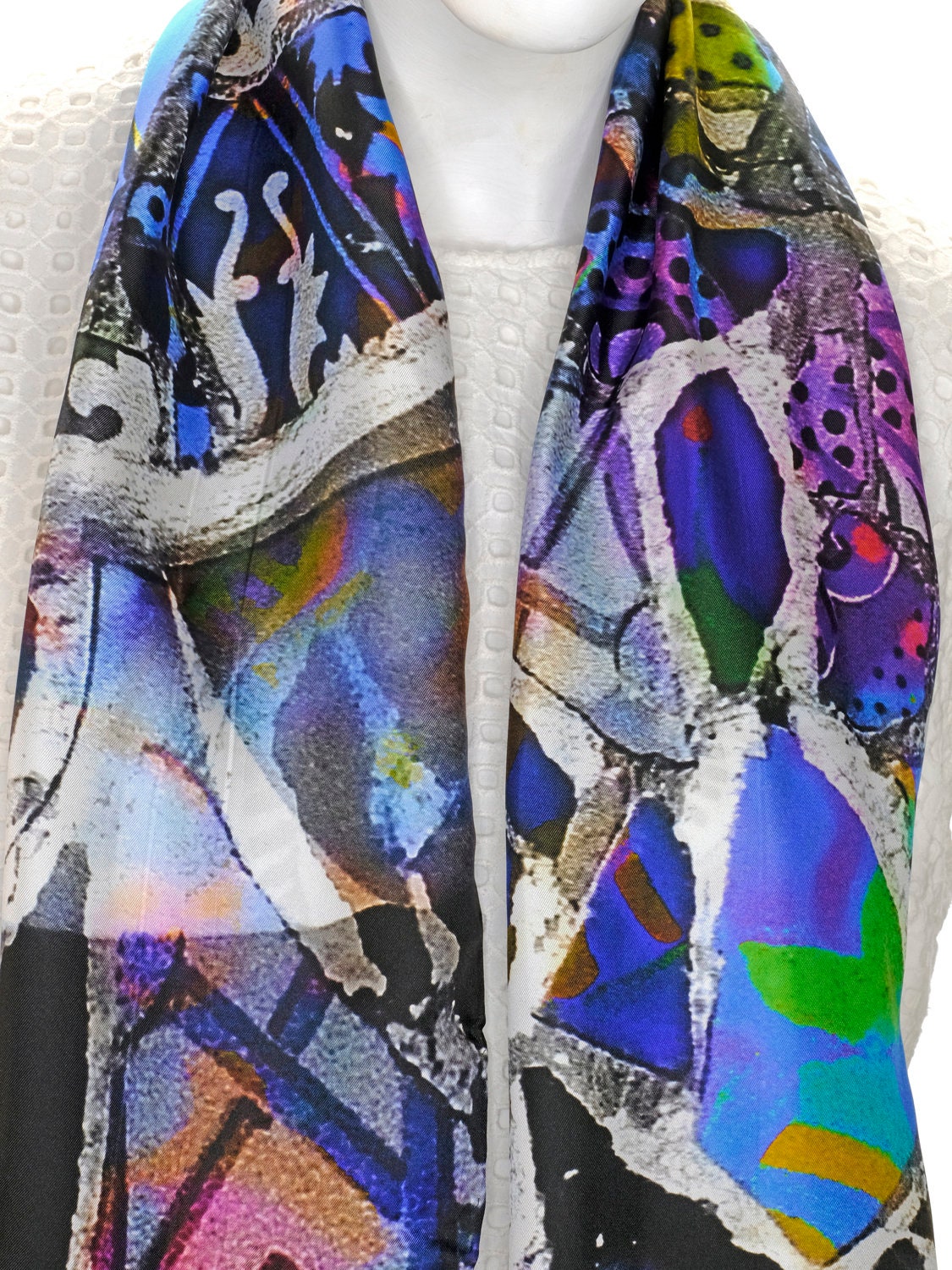 New! Silk Twill Scarf “gaudi Mosaic” - Etsy