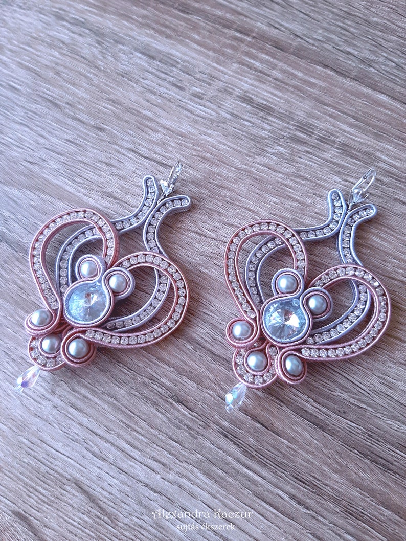 Pink Soutache Jewelry Earring Soutache Jewelry Soutache - Etsy