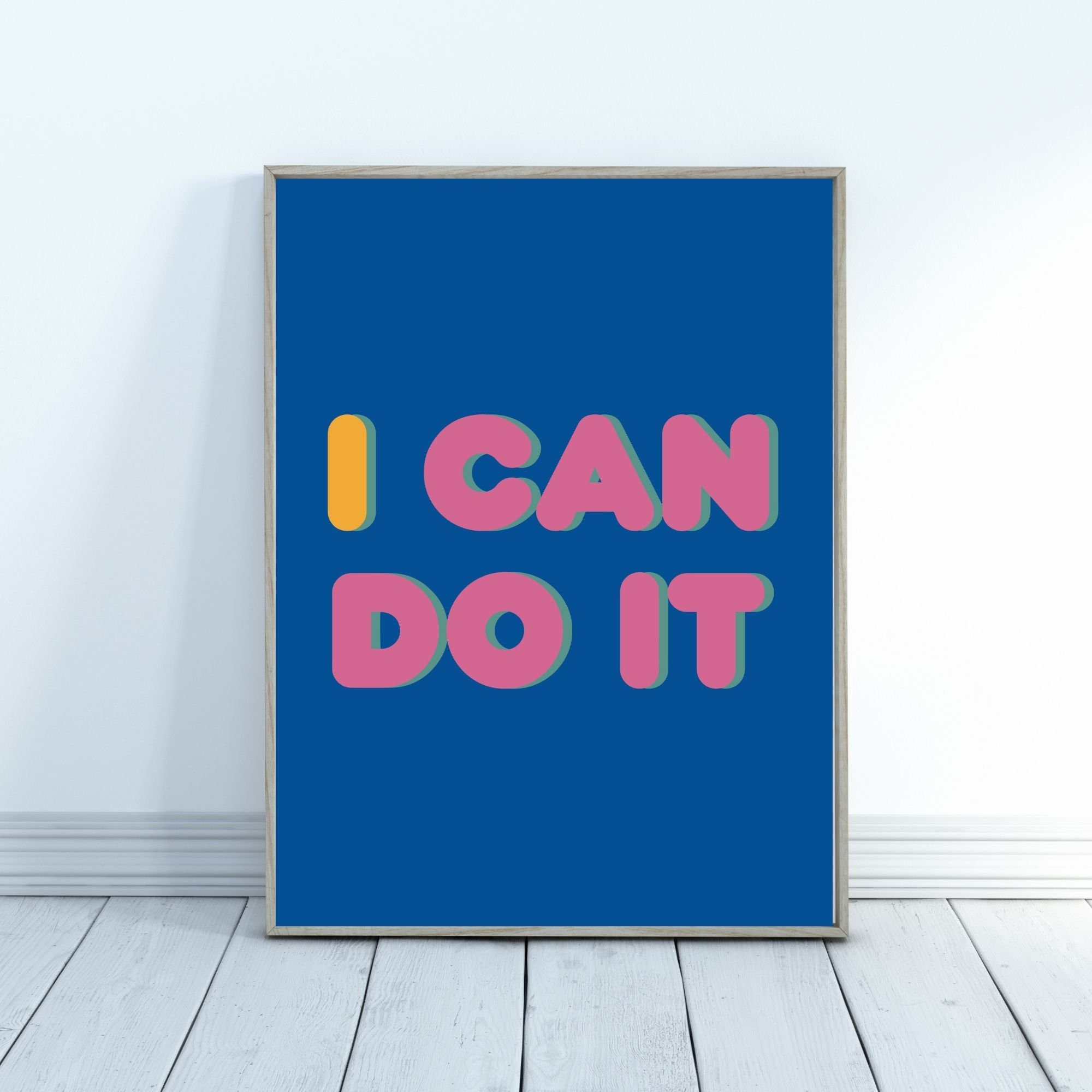 Motivational Print I Can Do It Typography Wall Art Quote | Etsy