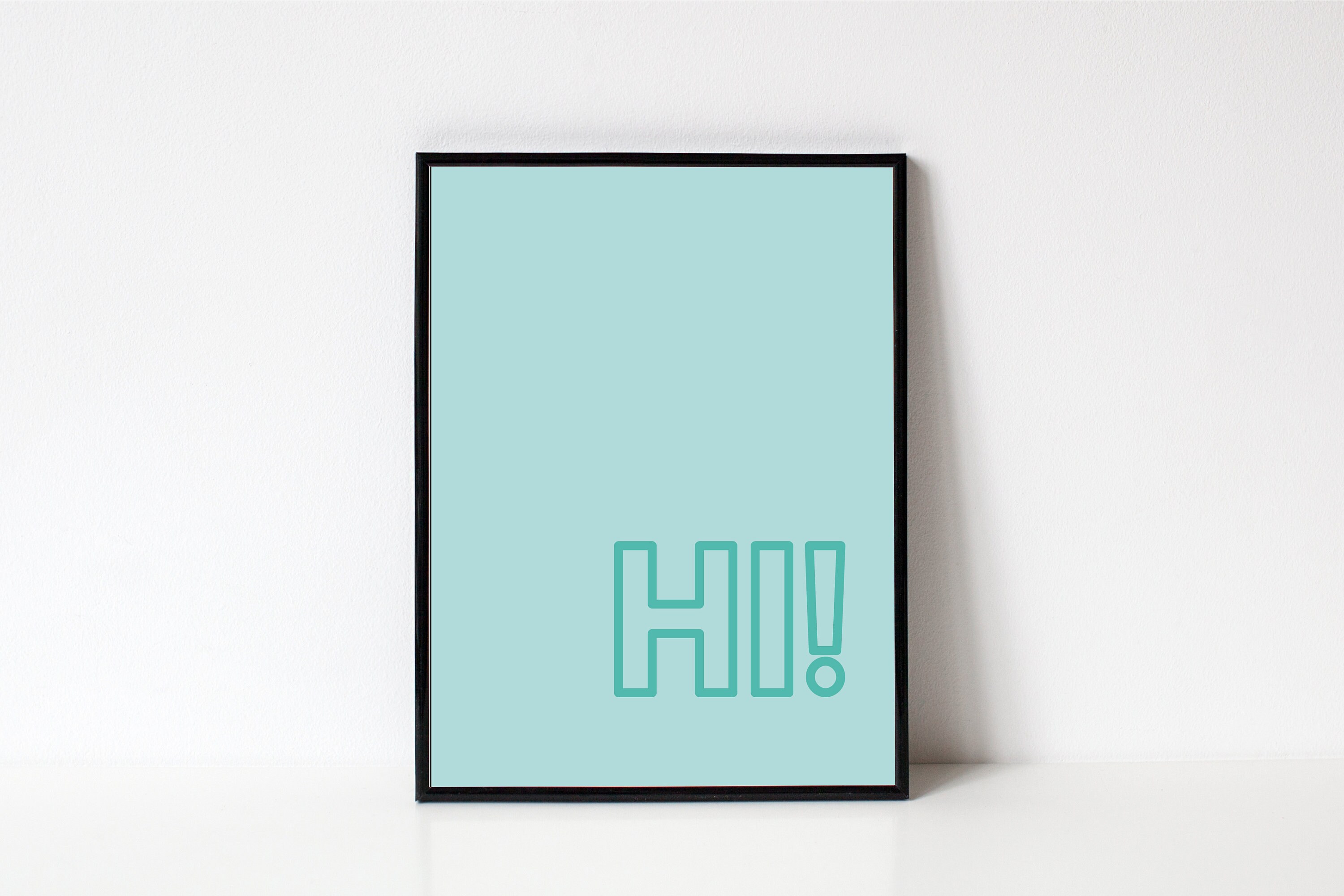 Hi Printable Wall Art Hi Quote Poster Hi Colorful Typography | Etsy