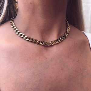 Urban Street Gold Cuban Chain Choker, Chunky Link Necklace - Etsy