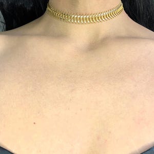 Fishbone Link Chain Necklace,gold Thick Fish Bone Choker Necklace,gold ...