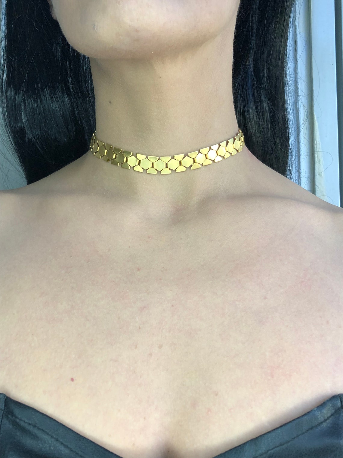Gold Chain Choker Gold Choker Necklace Links Chain Choker - Etsy