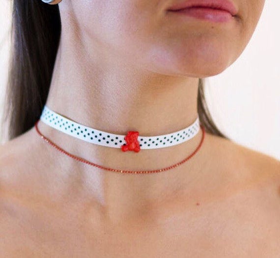 Fabric Choker Necklace Chain Choker Necklace Thin Choker | Etsy