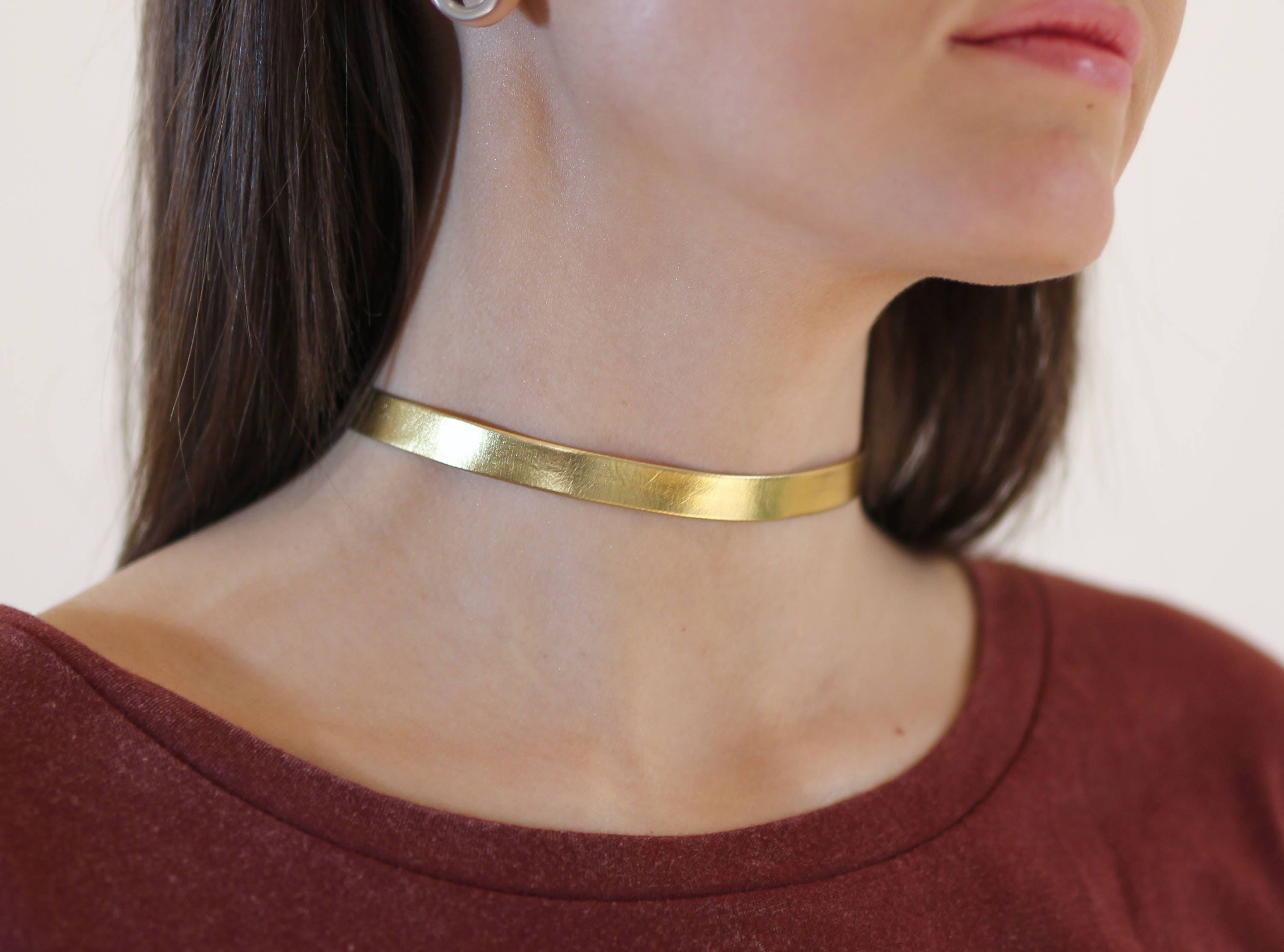 Gold Choker Necklace Neck Choker Necklace Boho Choker | Etsy