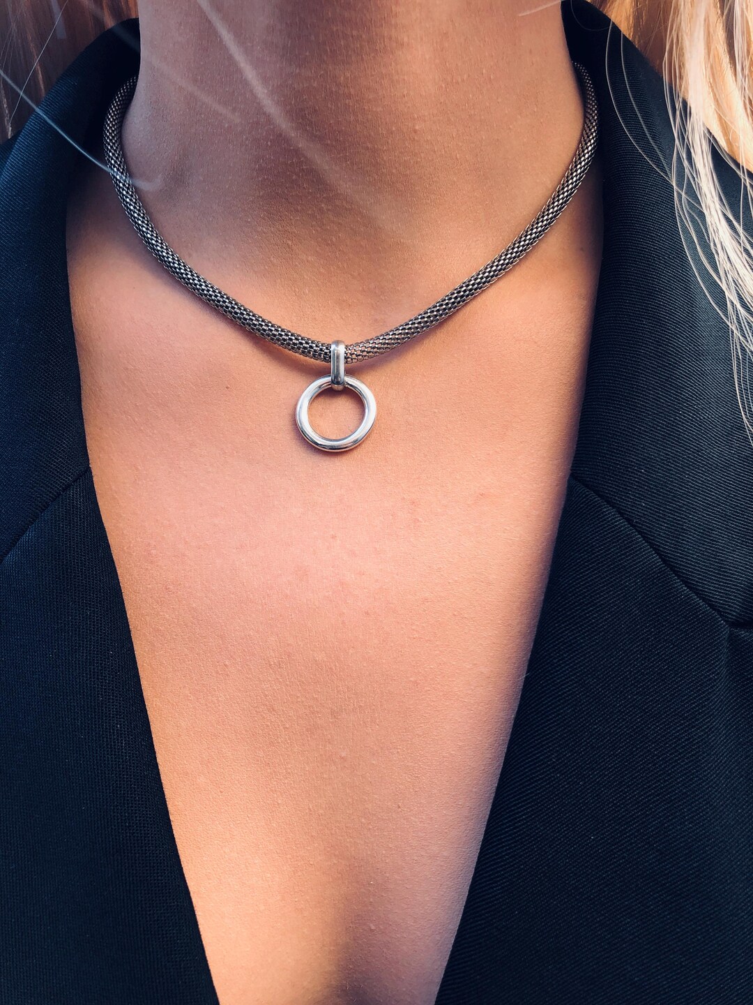 Charm Day Collar With O Ring Pendant - Etsy