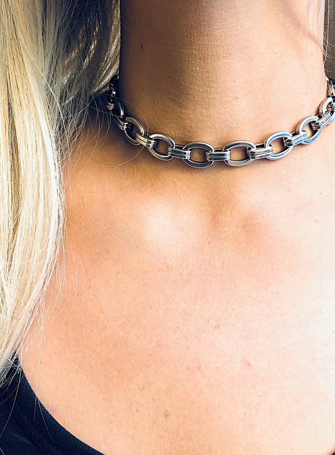 Silver Choker Necklace, Choker Chain, Choker Necklace Silver, Choker ...