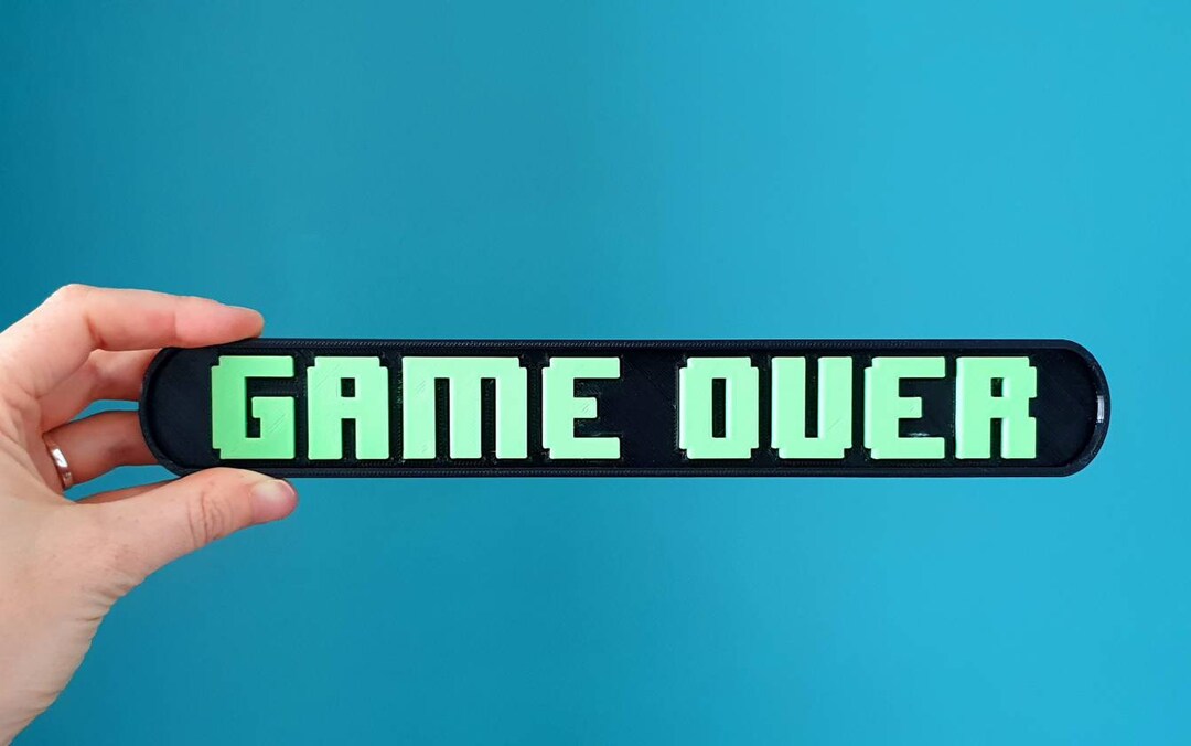 Game Over Sign, Desk Topper, Desktop Sign, Desk Ornament, - Etsy