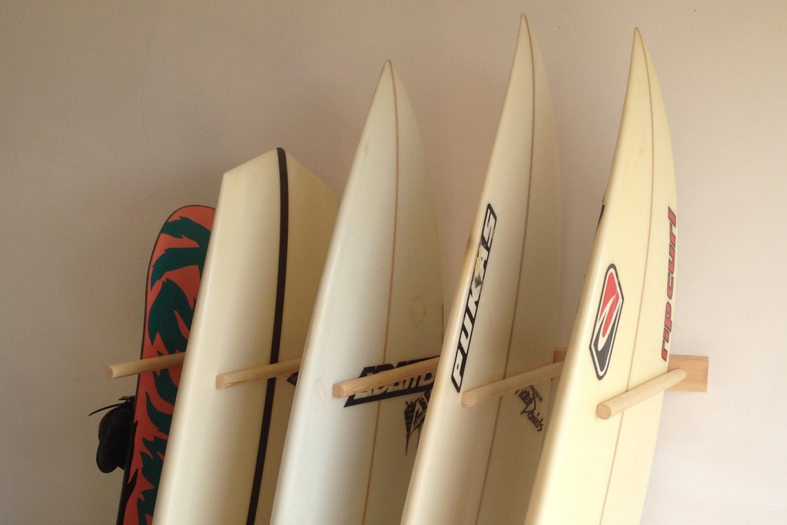 Surfboard / Snowboard Vertical Wood Wall Storage Surf Rack 5 - Etsy