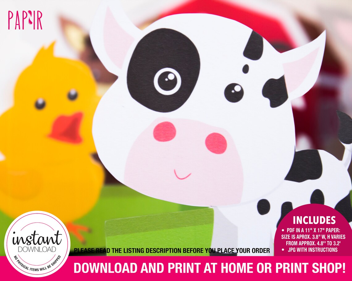 PRINTABLE Farm Animals Barnyard Birthday Cutouts Barnyard - Etsy