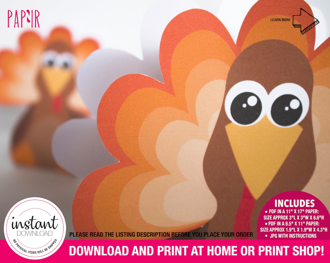 PRINTABLE Thanksgiving | Turkey Box, Treats Box, Candy Box ...
