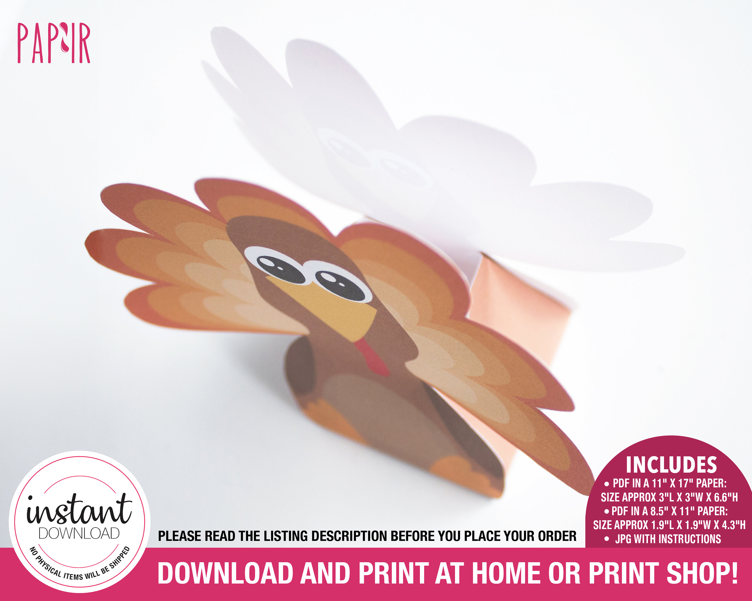 PRINTABLE Thanksgiving Turkey Box, Treats Box, Candy Box, Thanksgiving ...
